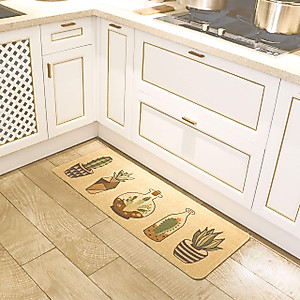 famibay Kitchen Rugs and Mats Non Skid Washable Kitchen Rugs with Rubber Backing Kitchen Mat Set Stain&Wear Resistant Kitchen Carpet Rugs Low Pile Country Decorative Floor Mats for Home Kitchen