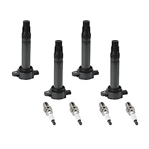 4pcs 12V Ignition Coils & 4pcs Iridium Spark Plugs Fit For Dodge Journey & Jeep Compass 2L 2.4L UF557 C1587, UF557 IC637 GN10346