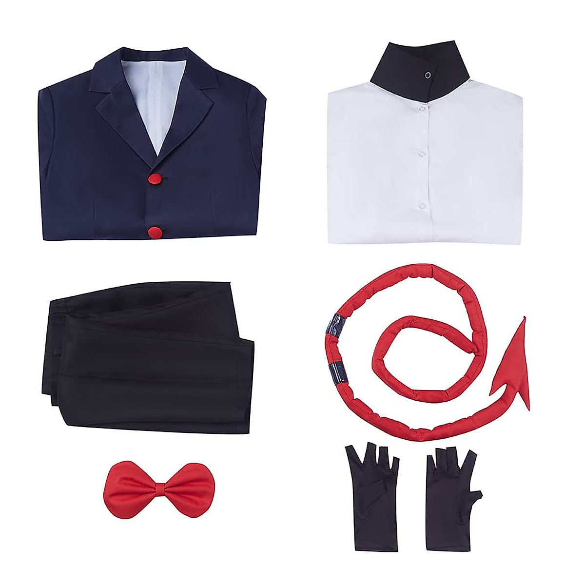 Weixu Anime Moxxie Cosplay Costume Men Tuxedo Uniform Outfit with Tail Halloween Carnival Party Suit L