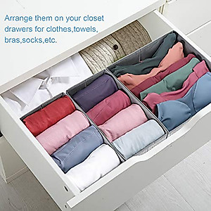 Hinotori Clothing Drawer Organizers 12 Pack – Foldable Storage Bin Drawer Dividers for Clothes, Underwear, Socks, Bras – Collapsible Fabric Organizer for Closet, Shelves, Dresser, Bedroom