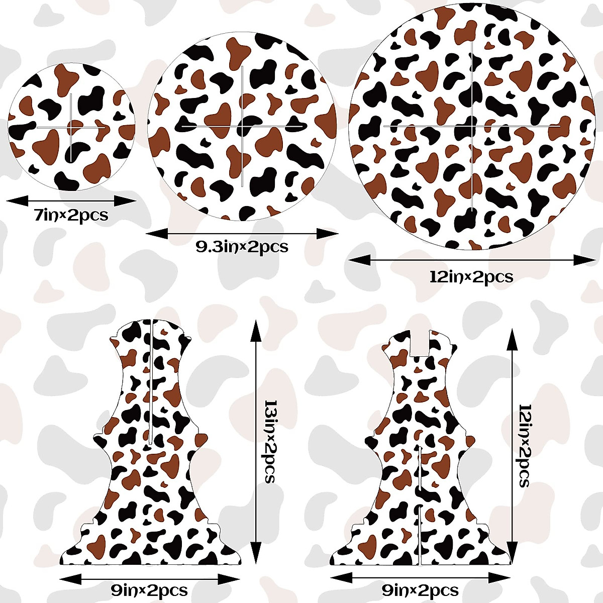 meekoo 2 Set 3 Tier Highland Cow Cardboard Cupcake Stand for 24 Cupcake Cow Print Cupcake Tower Farm Animal Cupcake Holder Cow Print Party Supplies for Cowgirl Cowboy Birthday Baby Shower (Novel)