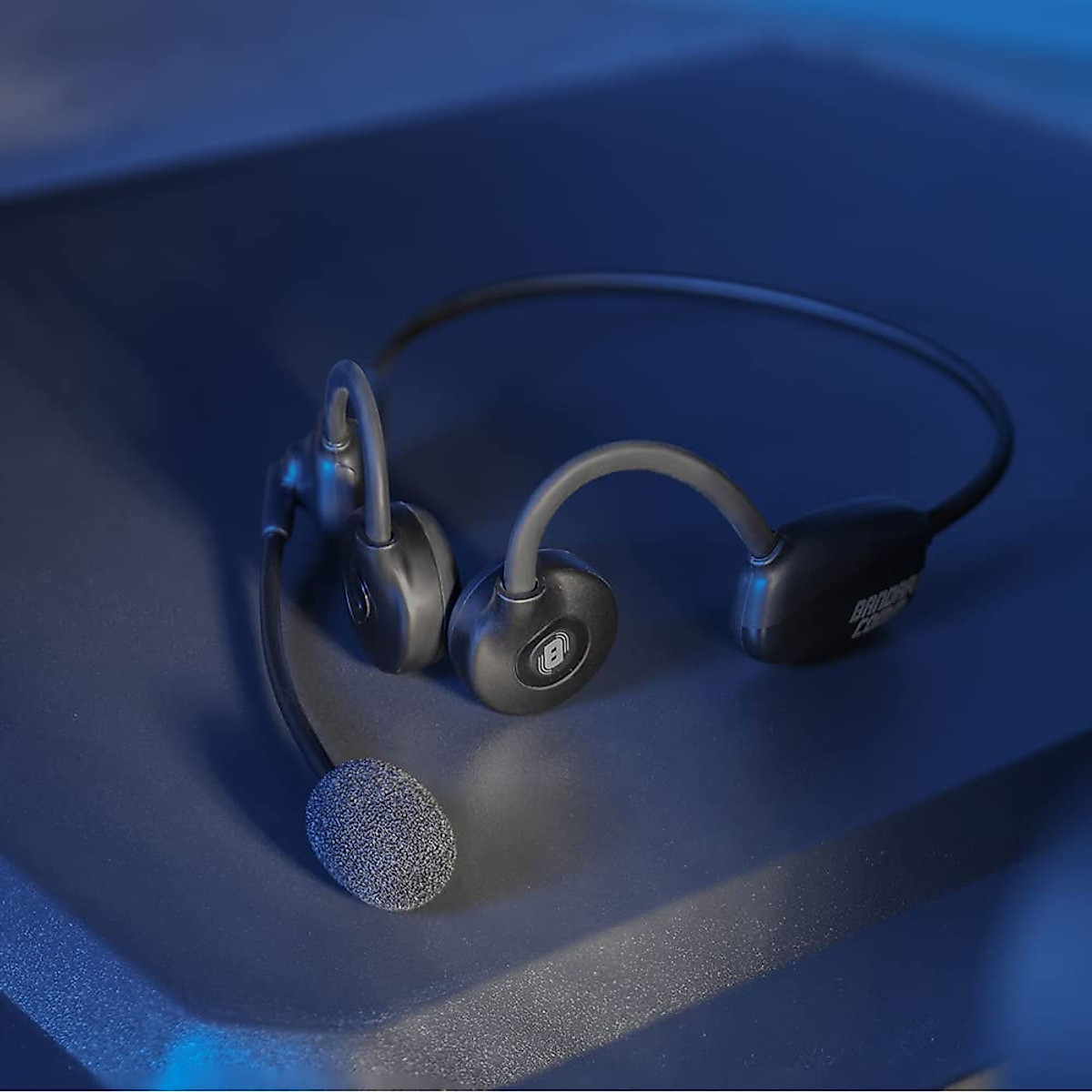 BANDARICOMM Bone Conduction Headphones with Mic, Bluetooth 5.3 Wireless Headsets with Noise-Canceling Microphone Boom, IPX6 Waterproof Stereo Headsets for Office Home Business Outdoors use