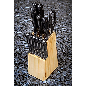Imperial Home 29 Pc Kitchen Knife Set with Holder, Cutlery Set, Home Essentials, Kitchen Knives, Cooking Knives with Block, Stainless Steel, Chef Knife for Cutting, Slicing, Cooking, Chopping, etc.