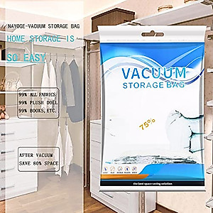 Nayoge Space Saver Vacuum Storage Bags Vacuum Sealed for Clothes,Comforters and Blanketes with Hand Pump,80% More Storage,Variety（Include 3D Bags）Pack of 6