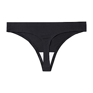 voenxe Seamless Thongs for Women No Show Thong Underwear Women 5-10 Pack (5 pack black, Small)