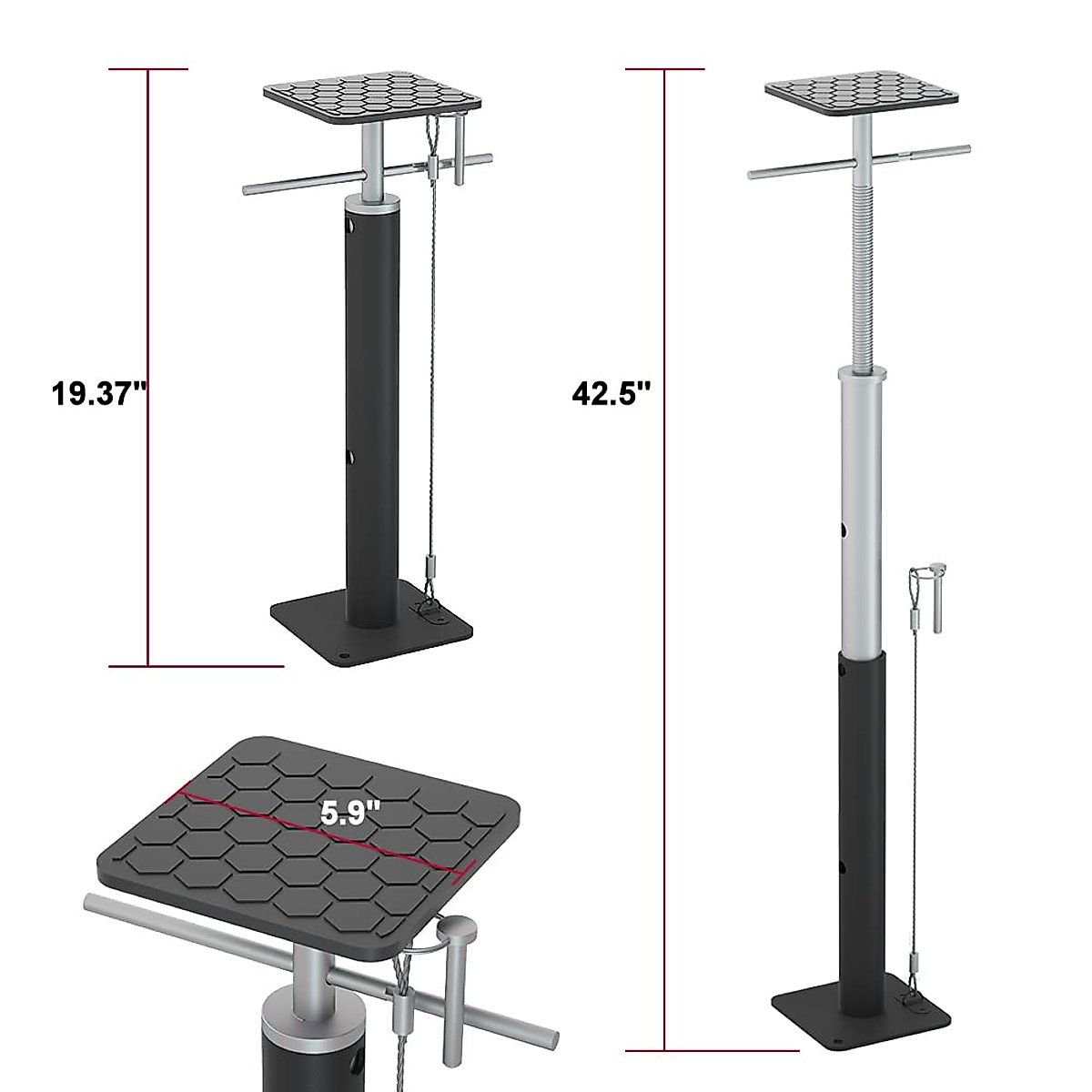 2pcs Heavy Duty RV Slide Out Support Jacks Adjusts from 20" to 42", 5000lb Capacity with Flat Bottom Slide-Outs for RV, Camper and Travel Trailer. (20" to 42")