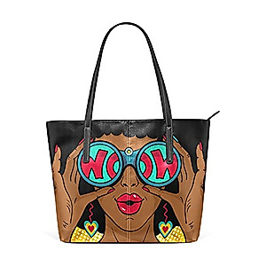 African American Woman Handbags Shoulder Bags Leather Crossbody Handbag for Women Tote Satchel