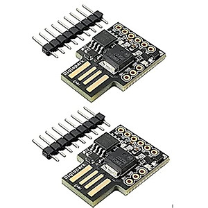RedTagCanada Digispark Kickstarter Compatible General Micro USB Development Board for ATTINY85 for Arduino Description, with Connector pins (2 Pieces USB Development Board)