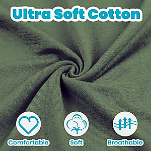 Newborn Baby Knotted Gown, Super Soft Silky Infant Long Sleeve Sleeper with Tie Bottom, Baby Girl and Boy Sleep Gown with Mittens, Bow, and Hat Set Army Green