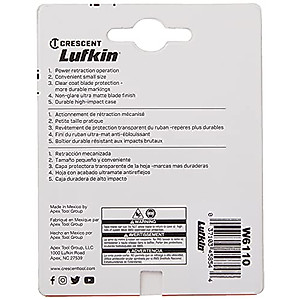 Crescent Lufkin 1/4" x 10' Pee Wee Yellow Clad Pocket Tape Measure - W6110 , Black