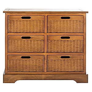 Safavieh Home Collection Landers Honey Brown 6-Drawer Storage Unit (Fully Assembled) STG5700C