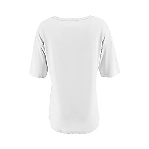 Fanway&EC Women's Short Sleeve T-Shirts Casual Crewneck Tees with Pocket Summer Basic Tops (White,Medium,US,Alpha,Adult,Female,Medium,Regular,Regular)