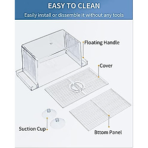 Pawfly Aquarium Fish Breeding Box Acrylic Hatchery Incubator Tank with Suction Cups Small Isolation Box for Baby Small Fish Shrimp and Betta