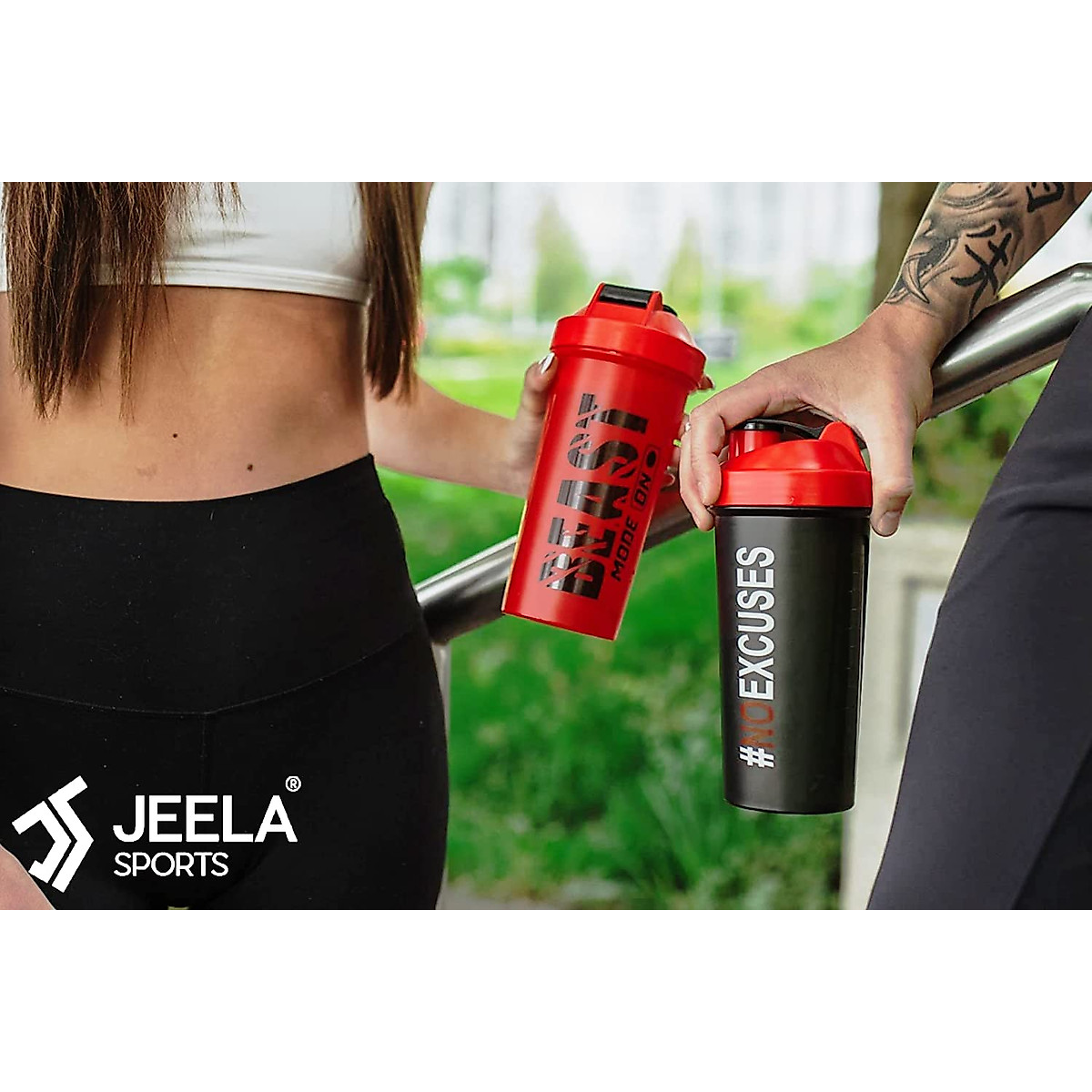JEELA SPORTS [5 PACK Protein Shaker Bottles for Protein Mixes -24 OZ- Dishwasher Safe Shaker Cups for Protein Shakes - Shaker Cup for Blender Protein Shaker Bottle for Shakes Protein Shake Blender