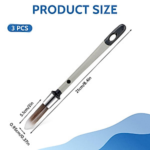 3 Pcs Paint Brushes for Painting Walls 0.37 Inch Small Paint Brush, Trim Paint Brushes Edge Painting Tool for Baseboards Furniture House Wall Corners Detail Paint Edger Brush and Touch Up Painting
