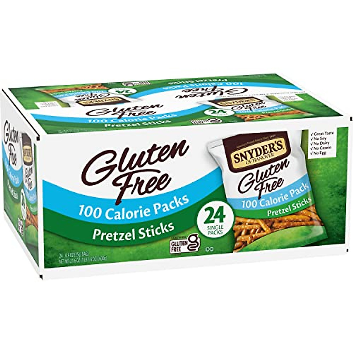 Snyder's of Hanover Gluten Free Pretzel Sticks, 100 Calorie Individual Packs, 24 Ct