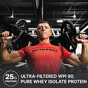 NutraBio Whey Protein Powder Isolate Supplement – 25g of Protein Per Scoop with Complete Amino Acid Profile - Soy and Gluten Free Protein Powder - Zero Fillers and Non-GMO - Raw Unflavored - 2 Lbs.