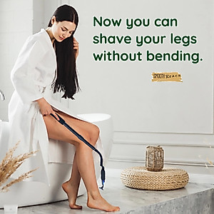 Smooth Reach Long Razor Extension Handle - Leg Hair Removal for Women – Razor Extender For Pregnant Women, Limited Mobility Shaving Tool - Back Shavers for Men - Works On All Blade Razors