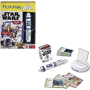 Pictionary Air Star Wars Family Drawing Game for Kids and Adults with R2-D2 Lightpen and Two Levels of Clues, HHM48