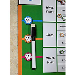 izer Rewards Chart for Kids with Magnets and Tooth Brush Holder, for toothbrushing