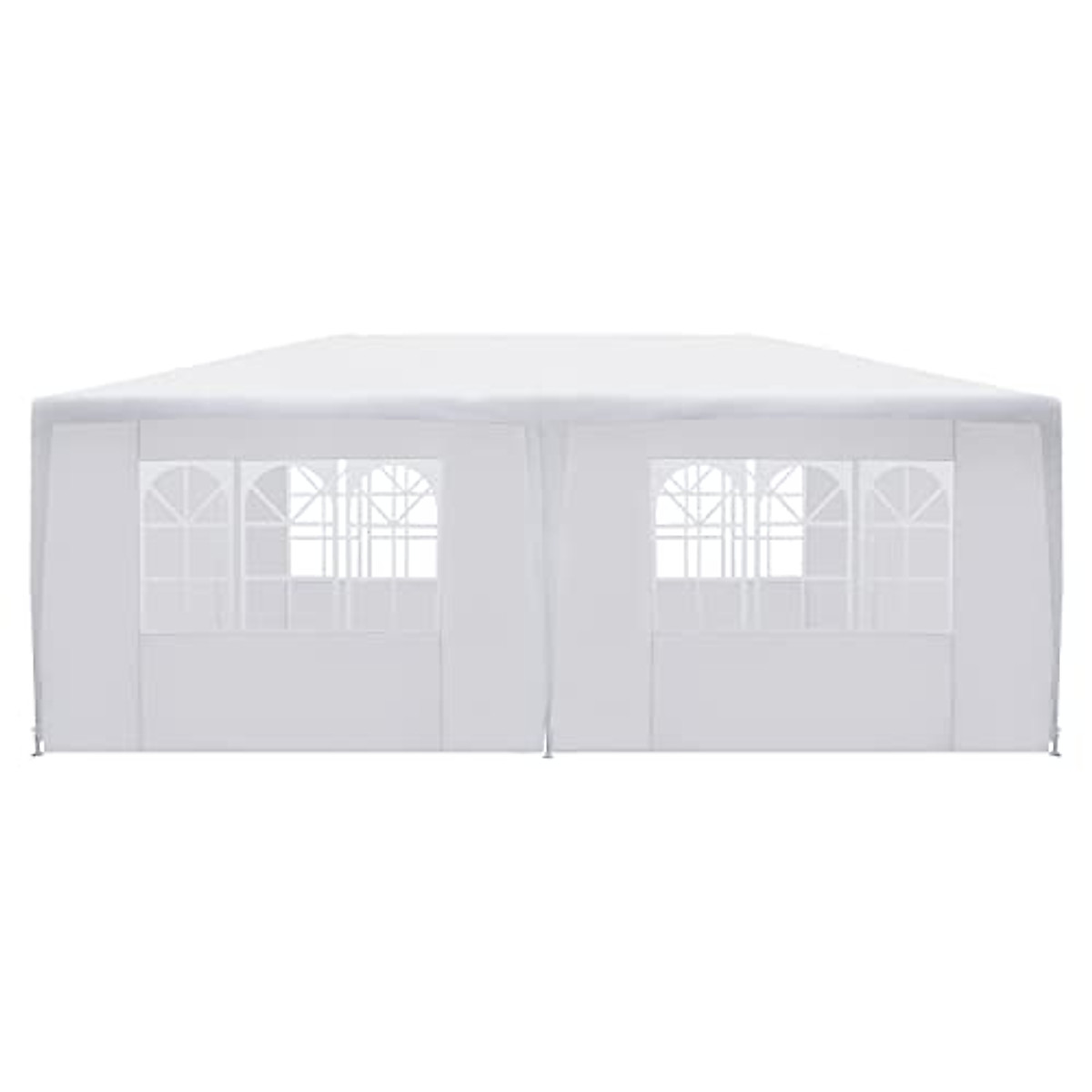 10x20ft Waterproof Canopy, Stable Tent Canopy with 6 Sidewalls, Waterproof PE Cover & Sturdy Steel Frame, Easy to Assemble for Commercial Area Beaches Playgrounds Gardens Farms