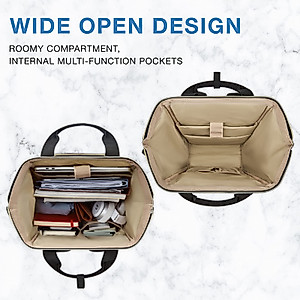 BAGSMART Laptop Backpack for Women Book Bag Cute Backpacks for School Womens Work Travel College Backpacks Gifts for Teacher Nurse, fits 15.6 Inch laptop Black