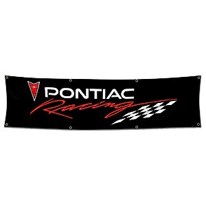 Bofanio Flag Compatible with Pontiac Flag Banner Decor Motorcycle Racing 2x8ft Banner for Garage Man Cave Dorm Room