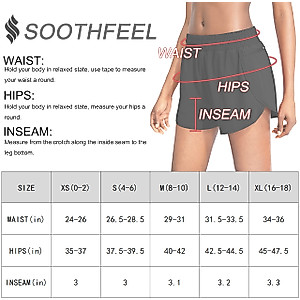 Soothfeel Womens Running Shorts with Zipper Pockets High Waisted Athletic Gym Workout Shorts for Women with Liner Light Blue