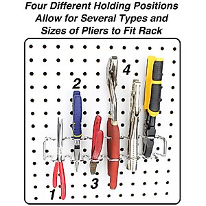 RightArrange Pegboard Tool Organizers, 2-Pack - Screwdriver Holder and/or Pliers Rack Accessory - Hooks to Any Peg Board - Pegboard Organization Accessory for Workbench, Garage, Tool Shed, Craft Room