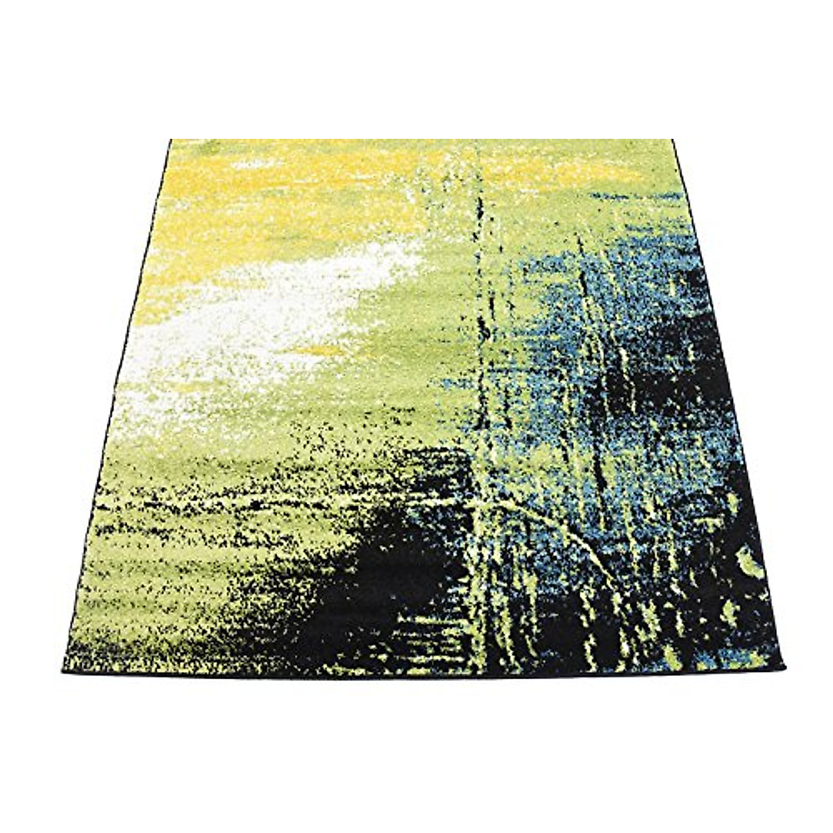 Unique Loom Lyon Collection Modern Abstract Area Rug, 4 x 6 ft, Light Green/Blue