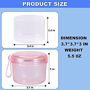 Denture Case, Leak Proof Denture Bath Cup for Travel, Denture Container Cups for Soaking Full & Partial Dentures, Retainers, Denture Cleaning Kit Holder Box with Denture Cleaner Brush-Transparent Pink