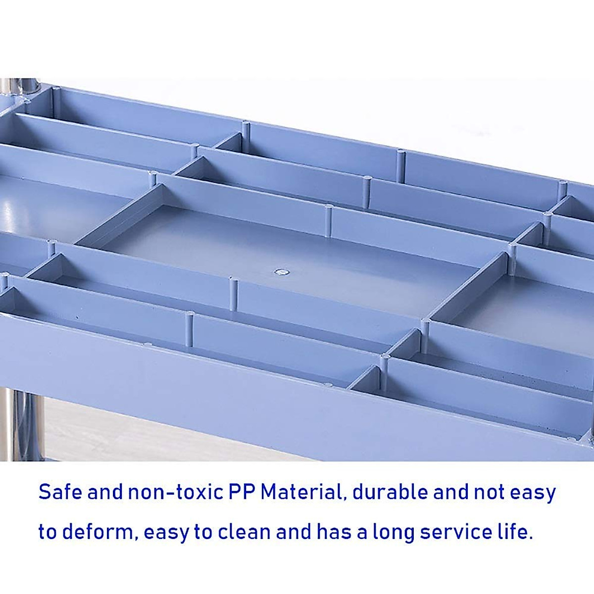 INDYAH Movable Trolleys, Kitchen Storage Hand Trucks, Hotel Caterolling Cart with Handleplastic Restaurants Service Trolley with Large Universal Wheel/Black/107X51X97Cm