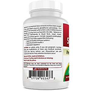 Best Naturals Selenium 200 mcg 240 Tablets - 3rd Party Lab Tested
