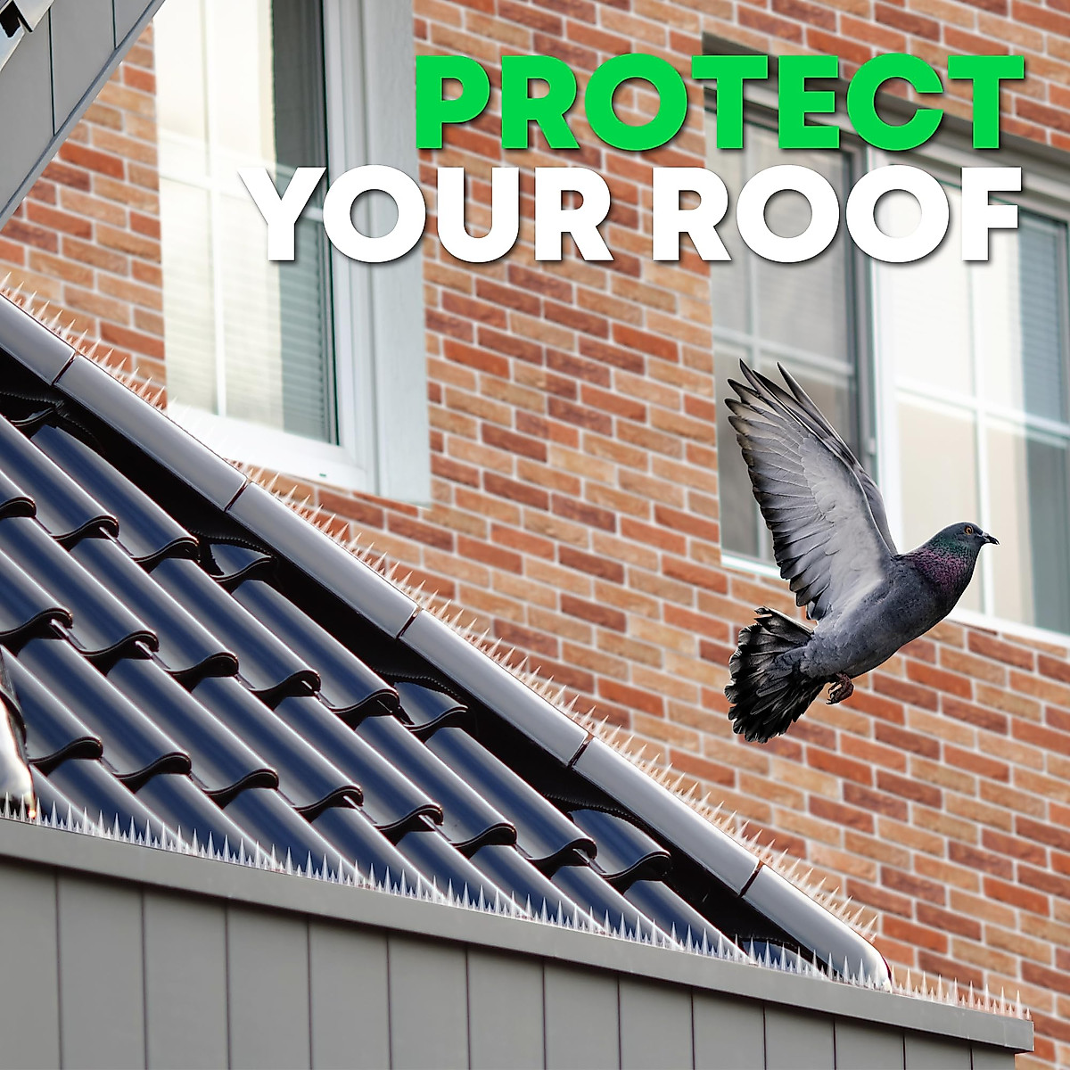 Petfolio 32 Pack Bird Deterrents for Outside Patio - 35ft Transparent Balcony Pigeon Deterrent Spikes to Keep Birds Away. Anti Bird Spikes for Pigeons and Other Small Birds, Crows, Woodpeckers & Cats