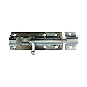 TIMCO Straight Tower Bolt - Zinc - 4" - Great for securing Flush Fitting Gates and shed Doors in a Closed Position, Adding Increased Security - One Bolt in a Pack and fixings Included, Silver