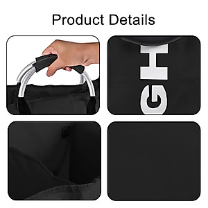 D-FLIFE 94L Foldable Laundry Basket with Handle Divided Laundry Hamper 3 Sections for Dirty Clothes 3 Compartment Collapsible Sorted Bag for School Dorm Bedroom Bathroom Closet Apartment (Black)