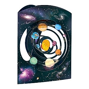 SANTORO Swing Card, 3D Pop Up Greeting Card - Solar System - For Kids, For Him, For Her | Space Card For Birthday
