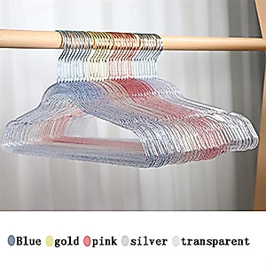 XIAOBAWAN Space Saving Clothes Hangers 5 Pcs Clear Acrylic Clothes Hanger with Gold Hook Transparent Shirts Dress Child Adult Universal Hanger (Color : Gold, Size : 40cm)