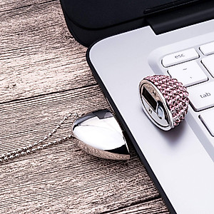 KOOTION 64GB Heart-Shape Pendant USB Flash Drive Cordiform USB2.0 Memory Stick Heart Flash Drive, Pink