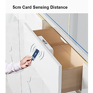 Lancoon Keyless Cabinet Lock Set, Smart Electronic Hard Hidden No Drill RFID Card High Security Anti-theft for Wooden Bookcase Wardrobes Bed Lockers Office File Drawers Home Company Sauna