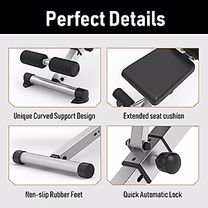 leikefitness Adjustable Weight Bench Foldable Workout Exercise Bench with Automatic Lock for Upright Incline Decline and Flat Full Body Exercise (GM5809(BLACK))