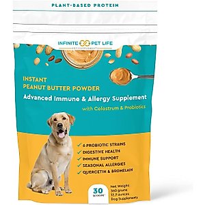 Dog Probiotic with Colostrum, Allergy and Immune Support Supplement for Dogs Peanut Butter Powder | 12.7 oz | Made in USA |