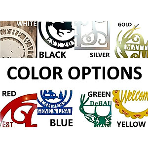 PK Décor Deer Antler Decor with Family Last Name with Established Year, Metal ACM Buck Antlers Sign Gift, Rustic Initial Monogram Door Hanger, QUICK Ship (Split Letter Established Year)