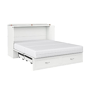 AFI Hamilton Murphy Bed Chest with Charging Station, Queen, White