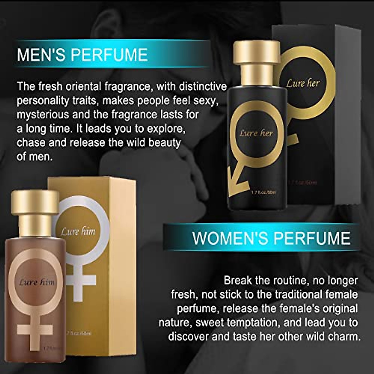 Vwlvrsco Golden Lure Her Perfume, Cologne for Men Attract Women, Romantic Glitter Perfume Gift