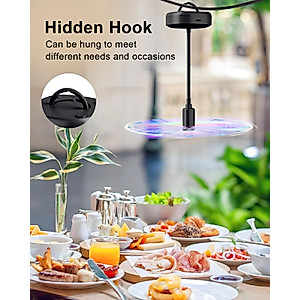 Edvision 2 Pack Food Fan for Table, 2000mAh USB Powered Rechargeable Food Fan, Portable Fan with Flexible Goose-Neck and Soft Blades, Quiet Table Food Spinner for BBQ, Picnic, Patio, Parties, Outdoor