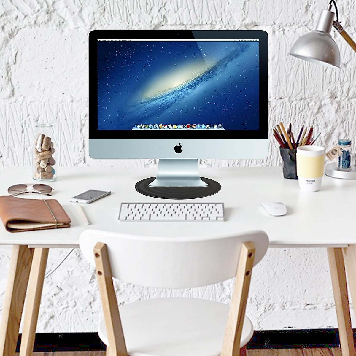 Meiwlong 3.15 Inch Lazy Susan Rotating Heavy Stand Swivel Turntable for Organizer Bins Potted Plants Spice Cabinets Crafts Table Lamps Model Base Window Display