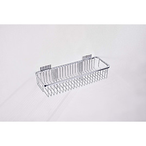 Wayime 16" Stainless Steel 304 No-Drilling Wall-Mounting Shower Caddy with Hook as Bathroom Shelf Kitchen Shelf