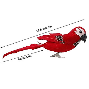 ZCFGUOI 4 Pcs Artificial Simulation Foam Feather Parrot, Mini Sparrow Ornaments with Metal Clip, DIY Craft for Wedding and Modern Home Garden Zoo Ornament