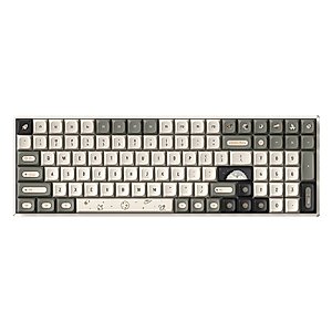 iQunix F97 Hitchhiker Gaming Keyboard, 96% Layout 100 Keys 2.4G & Bluetooth 5.1 Wireless Hot Swappable Mechanical Keyboard with TTC Gold Pink Switch for Windows/Mac/Android/iOS
